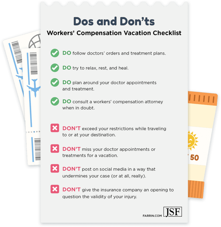Can You Go on Vacation While on Workers’ Comp? A Checklist