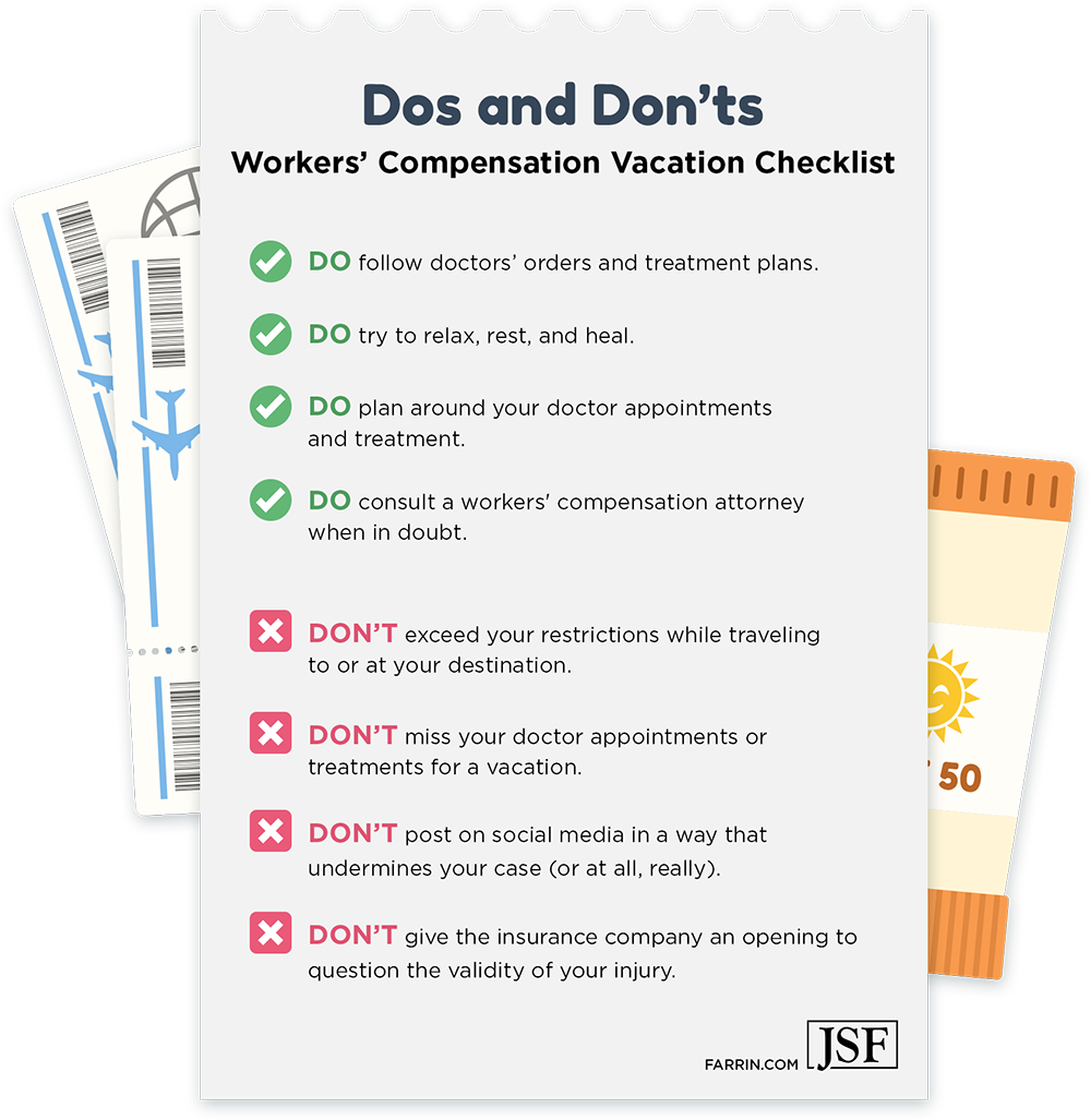 Can You Go on Vacation While on Workers’ Comp? A Checklist
